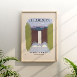 USA NATIONAL PARKS Poster, Vintage American Travel Print, American ...