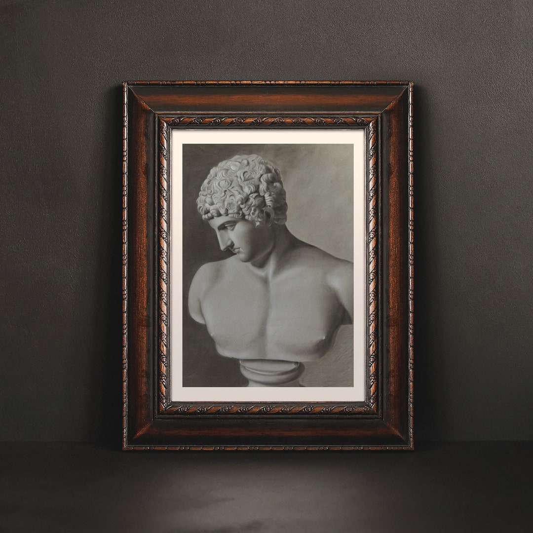 ROMAN BUST SKETCH, Dark Academia Wall Art, Antique Hallway Print ...