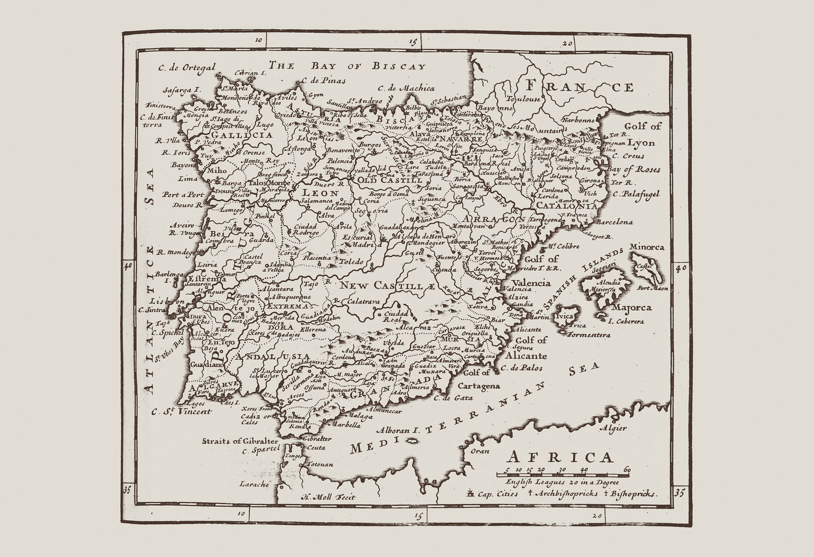 ANTIQUE SPAIN MAP Map of Spain Antique Home Decor Antique - Etsy