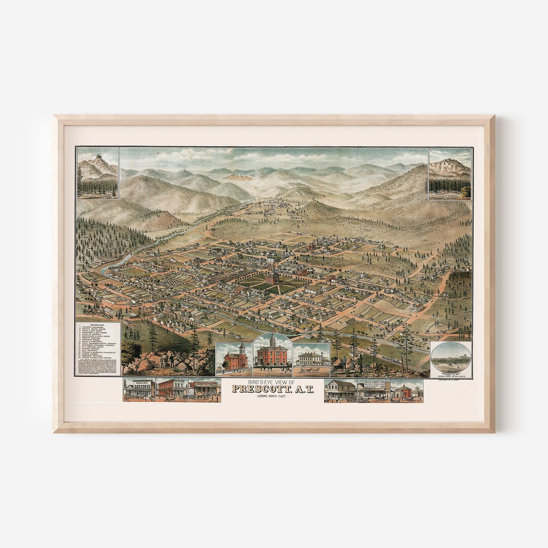 PRESCOTT MAP PRINT, Vintage Map of Prescott, Antique Map Print ...