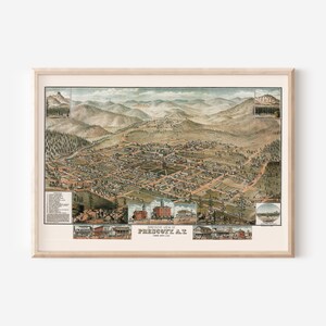 PRESCOTT MAP PRINT, Vintage Map of Prescott, Antique Map Print ...