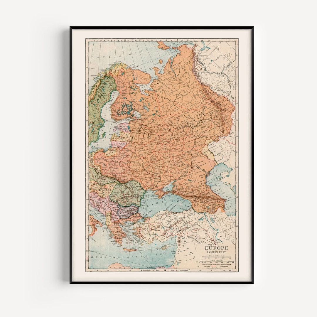 Old EASTERN EUROPE MAP, Vintage Map of Europe, Retro Map Decor ...