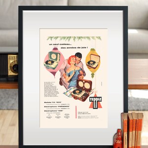 RETRO TURNTABLE AD Retro Lp Record Ad Mid-century Poster | Etsy