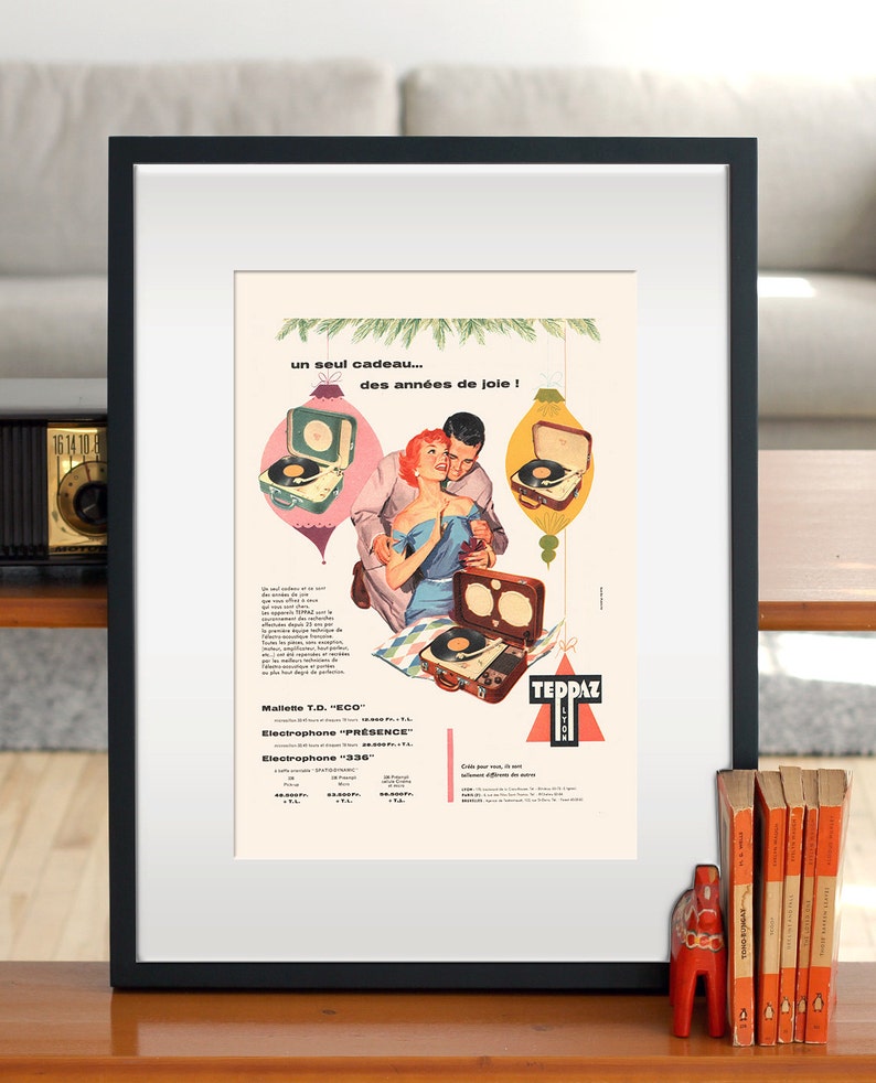 RETRO TURNTABLE AD Retro Lp Record Ad Mid-century Poster | Etsy
