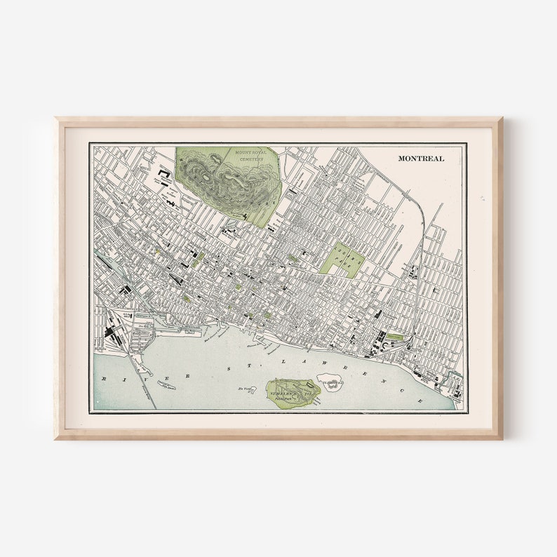 VINTAGE MAP of MONTREAL Vintage Montreal Quebec Map - Etsy