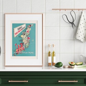 VINTAGE KITCHEN AD, Retro Mid-century Ad, Retro Kitchen Poster 1950s ...