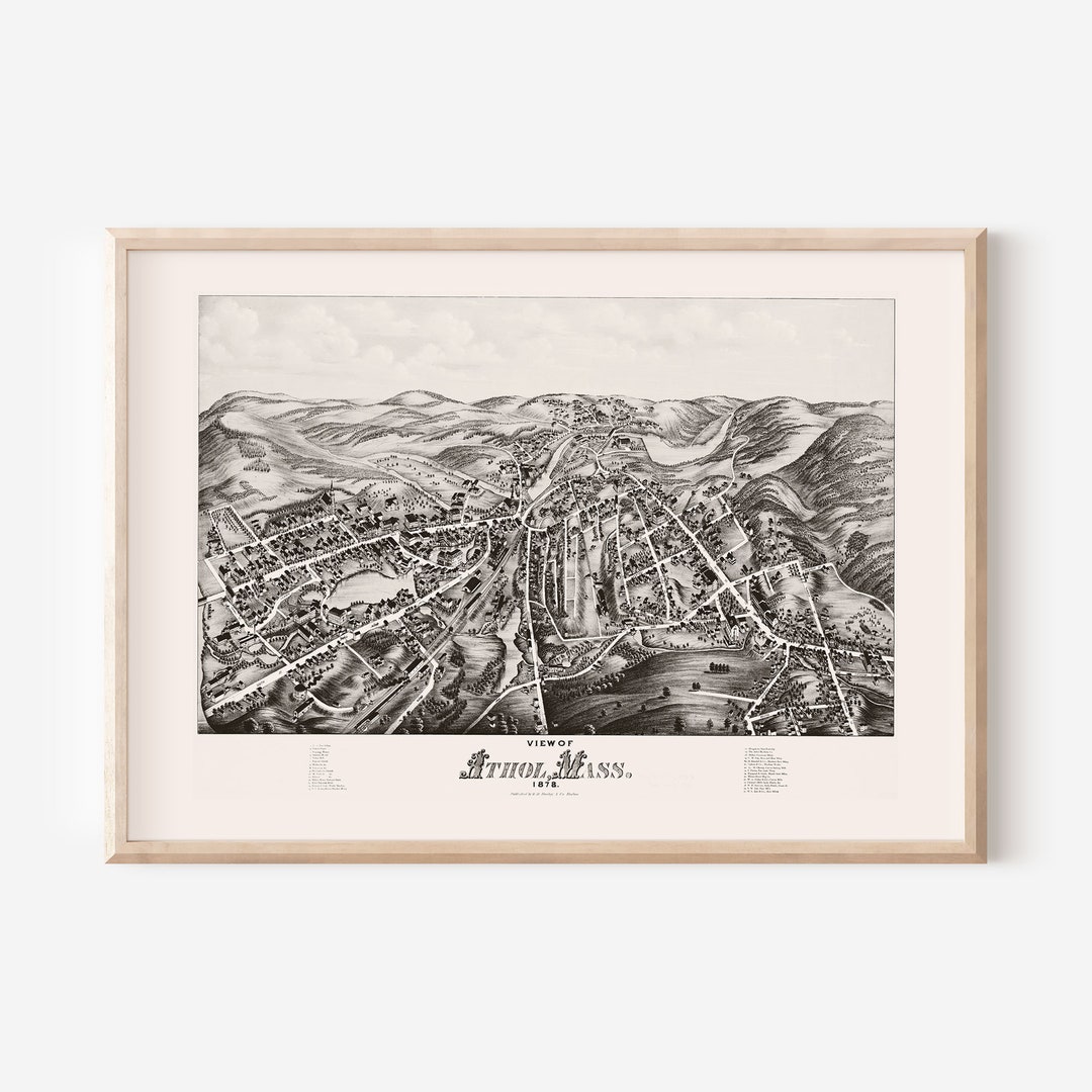 ATHOL MAP PRINT, Antique Athol Mass Map, Antique Map Print, Historical ...