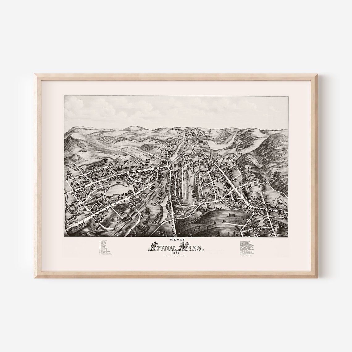 ATHOL MAP PRINT Antique Athol Mass Map Antique Map Print - Etsy