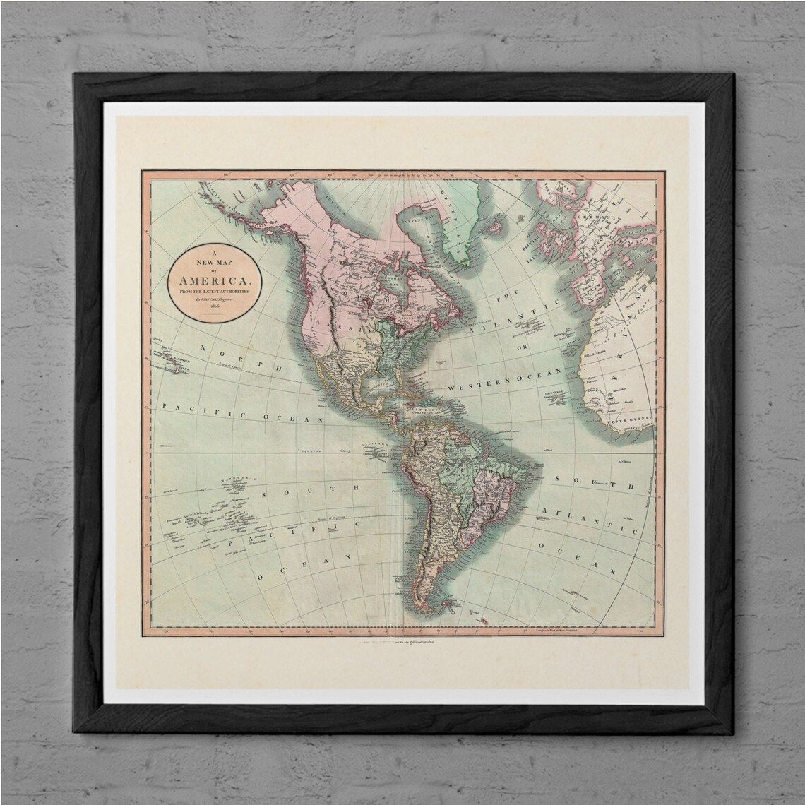 ANTIQUE AMERICA Map Antique Wall Art Early America Map 1799 | Etsy