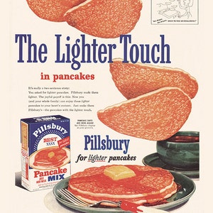 RETRO PANCAKE AD Retro Kitchen Art Mid-century Poster - Etsy