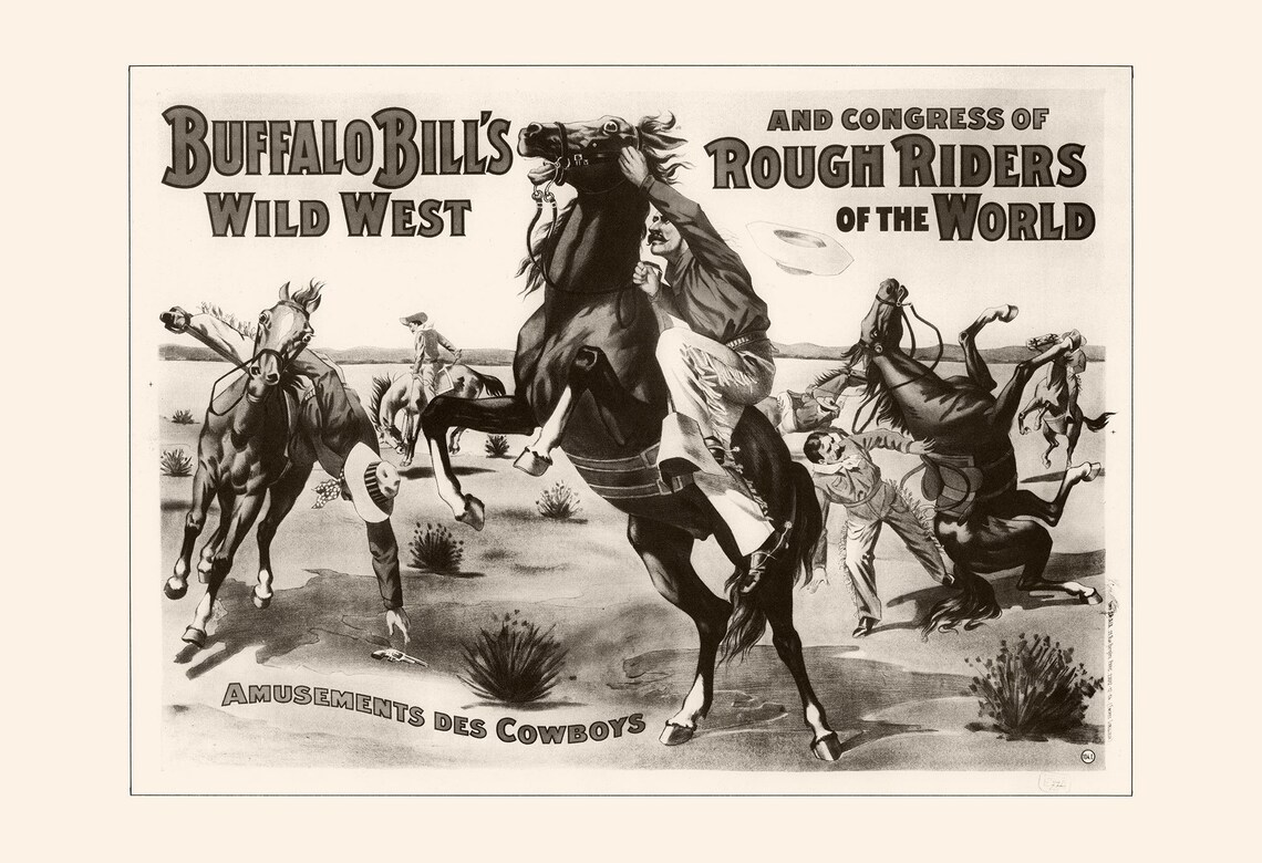 WILD WEST POSTER Buffalo Bill Print Amusement des cowboys | Etsy