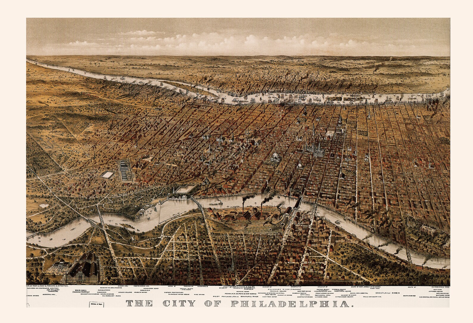 ANTIQUE PHILADELPHIA MAP Vintage Map of Philadelphia - Etsy