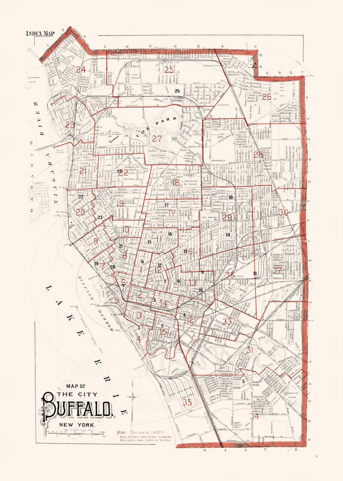 VINTAGE BUFFALO MAP Map of Buffalo New York Retro Map | Etsy Canada