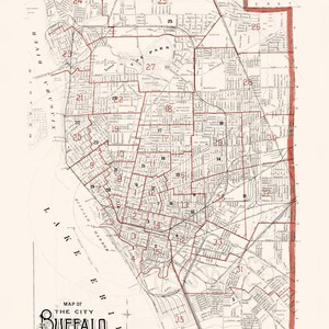 VINTAGE BUFFALO MAP Map of Buffalo New York Retro Map | Etsy Canada