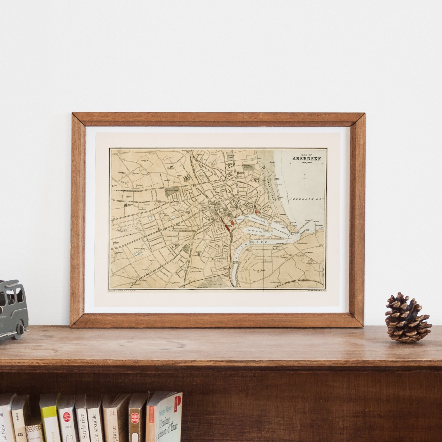 VINTAGE ABERDEEN MAP Historical Map Office Wall Art Map of | Etsy Canada