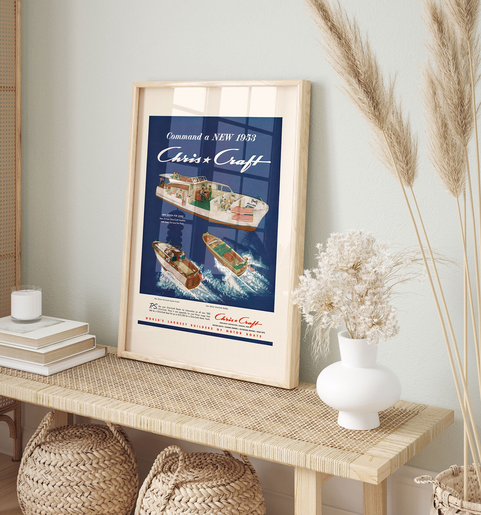 MOTOR BOATS POSTER Vintage Ad Print 1950s Boat Ad Classic - Etsy