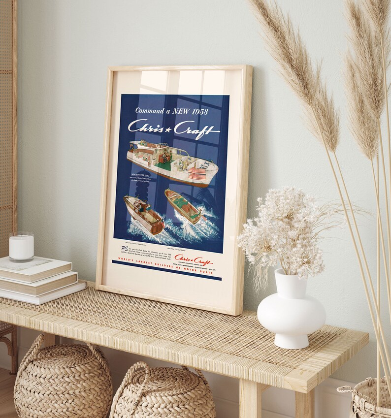 MOTOR BOATS POSTER Vintage Ad Print 1950s Boat Ad Classic - Etsy