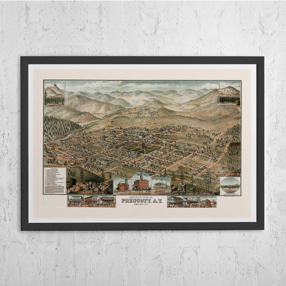 PRESCOTT MAP PRINT Vintage Map of Prescott Antique Map | Etsy