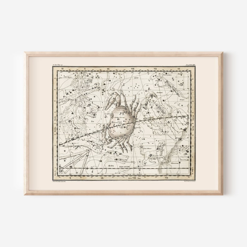 CANCER SIGN MAP Print Zodiac Sign Print Professional - Etsy