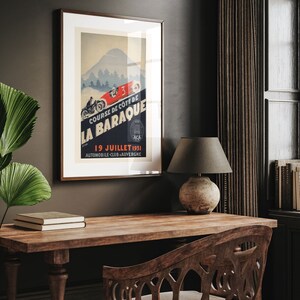 FRENCH CAR RACING, Vintage Print, Art Deco Poster, Giclee Print, Retro ...