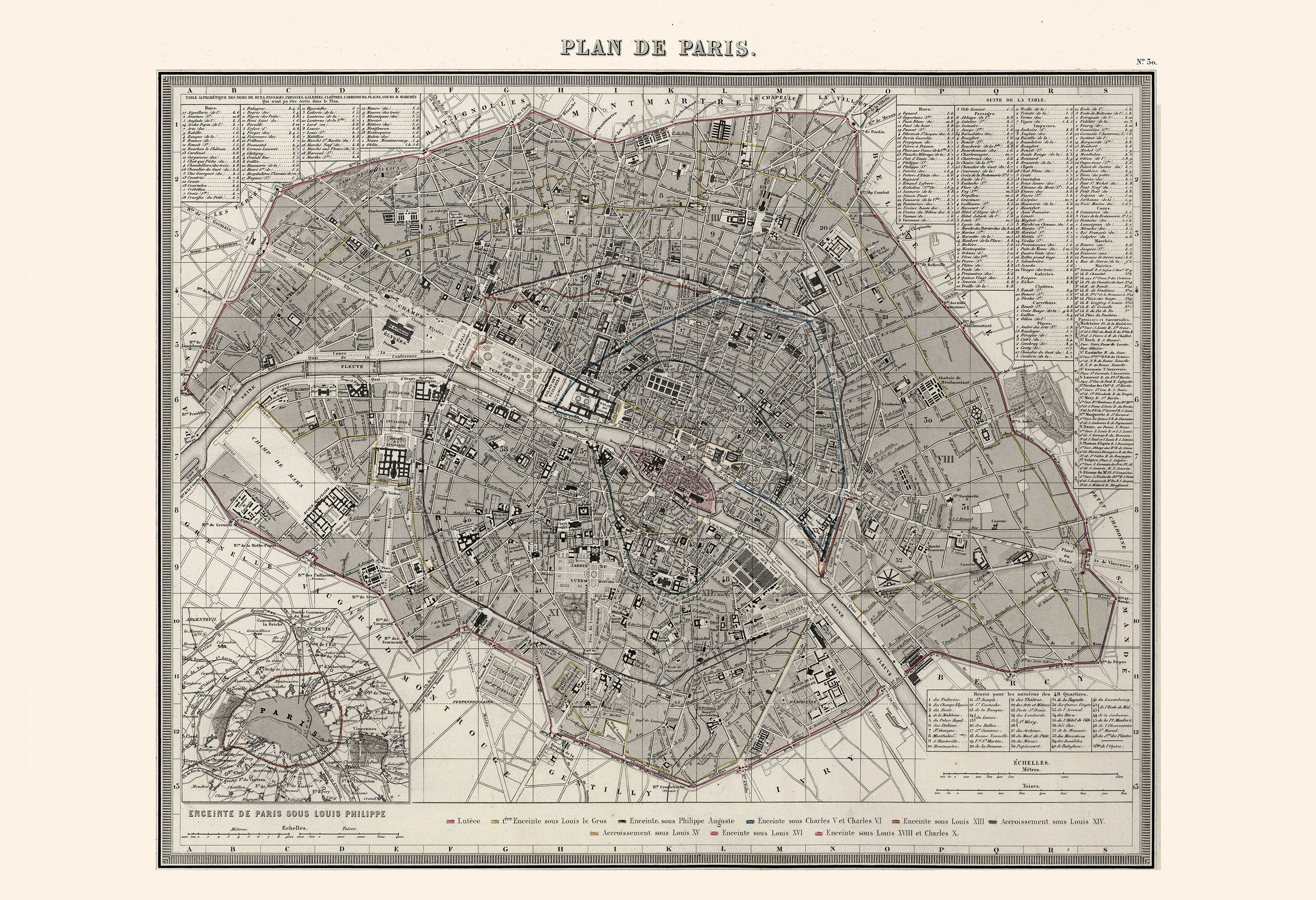 Vintage Paris Map Reproductions