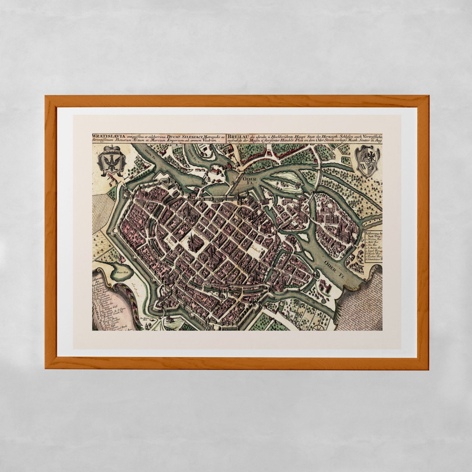 ANTIQUE WROCLAW MAP Map of Wroclaw Poland Historical Poland - Etsy