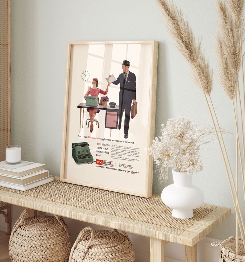 VINTAGE SECRETARY POSTER Retro Office Poster Typewriter - Etsy