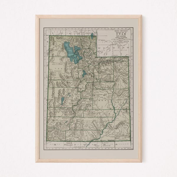 Large Maps Utah - Etsy