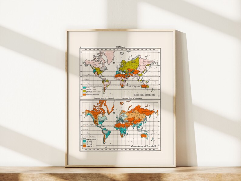 VINTAGE WORLD MAP Vintage Map Wall Art Vintage Map - Etsy
