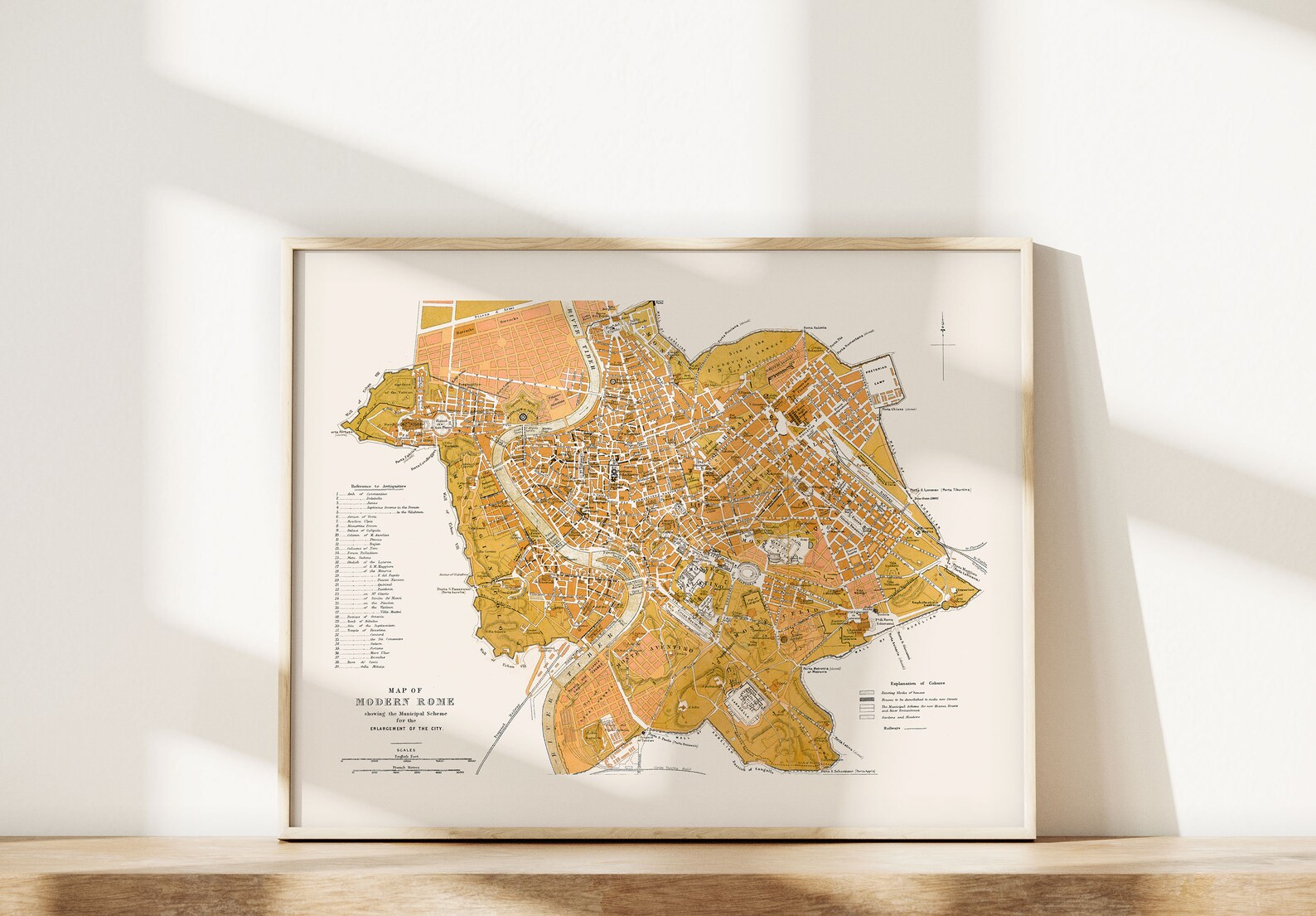 ROME ITALY MAP Map of Rome Historical Roma Map Antique Map - Etsy