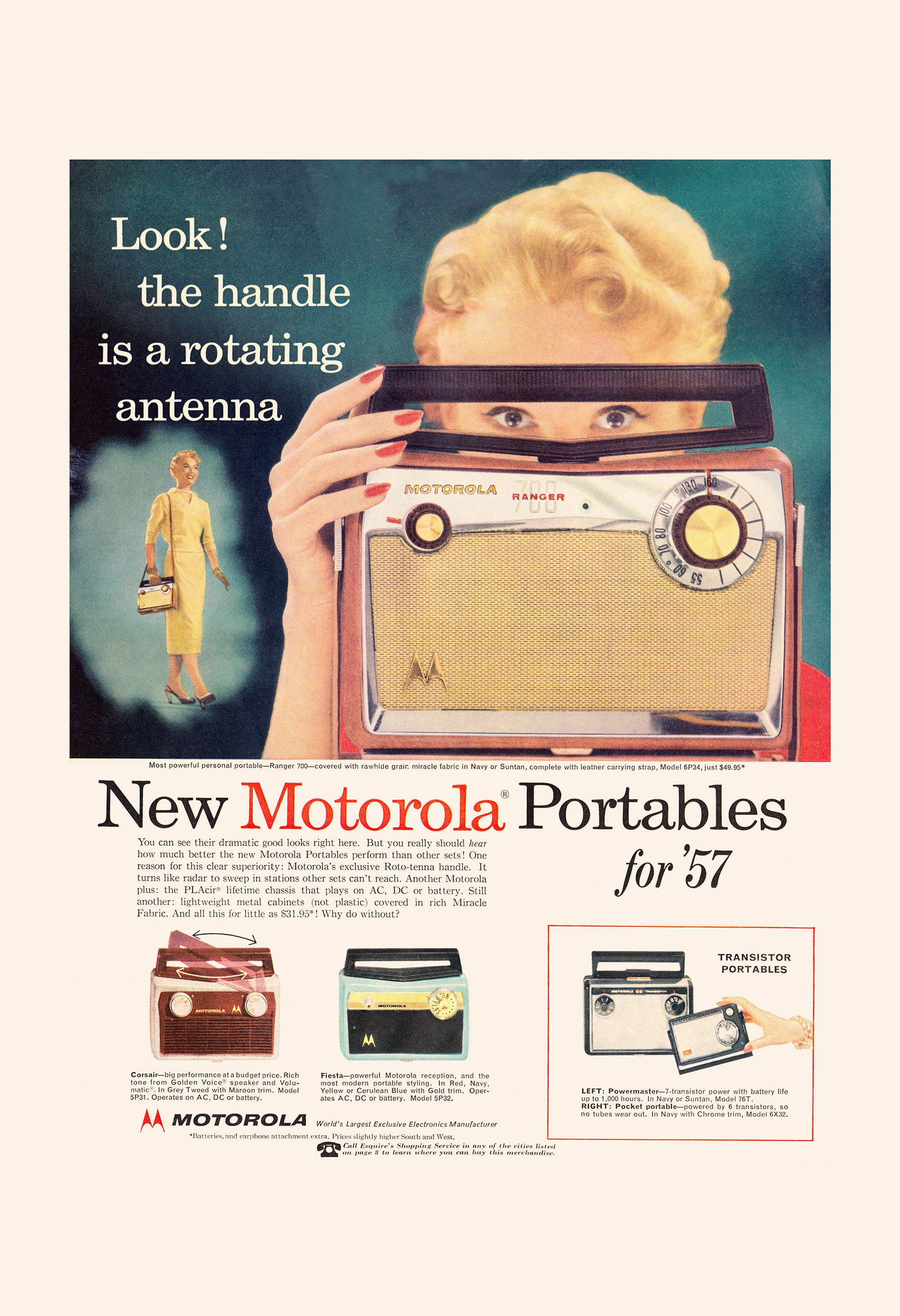 VINTAGE RADIO AD, Mid-Century Advertising Classic Tube Radio Ad Vintage ...