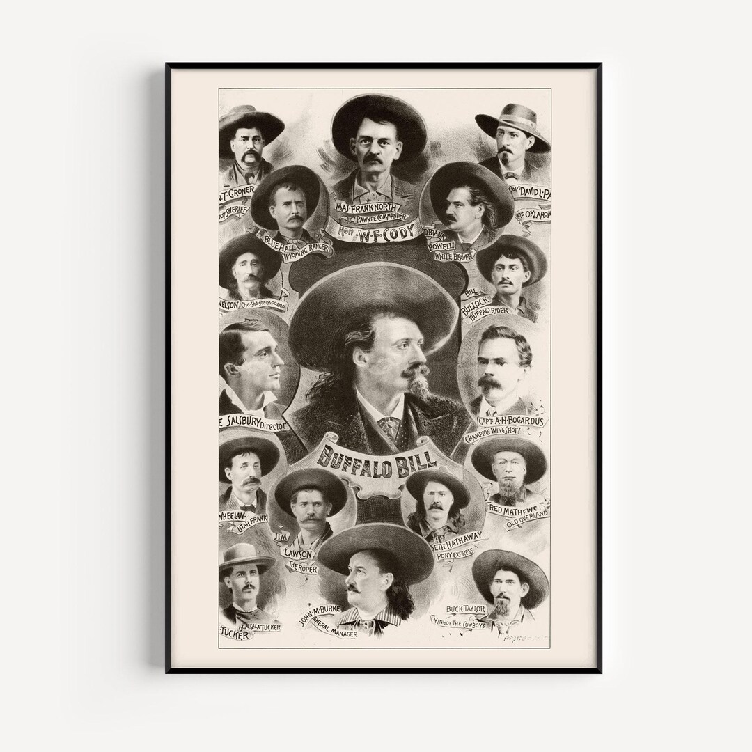 WILD WEST POSTER, Buffalo Bill Print, Famous Staff, Authentic ...