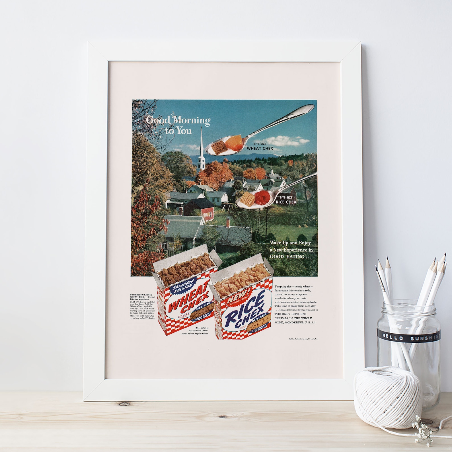 BREAKFAST CEREAL AD Vintage Ad Print Wheat Cereal Poster | Etsy