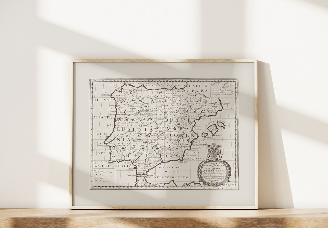 ANCIENT SPAIN MAP, Historical Map of Ancient Spain, Antique Home Decor ...