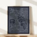 FLORIDA MAP, Blueprint Map of Florida, Vintage Map, Office Wall Art ...