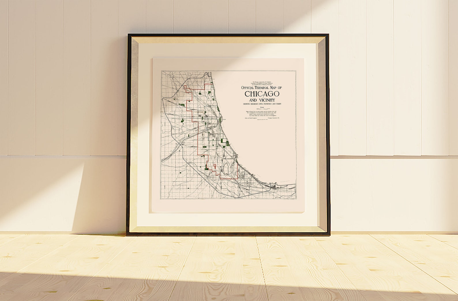 VINTAGE CHICAGO MAP Retro Grid Map Print Minimalist Chicago - Etsy