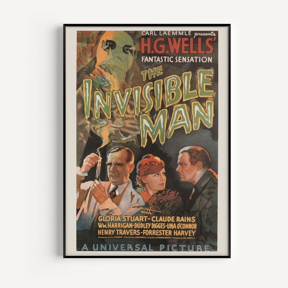 RETRO MOVIE POSTER the Invisible Man Cult Movie Poster - Etsy