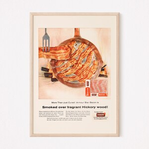 RETRO BACON POSTER, Retro Mid-century Ad, Vintage Kitchen Poster 1950s ...