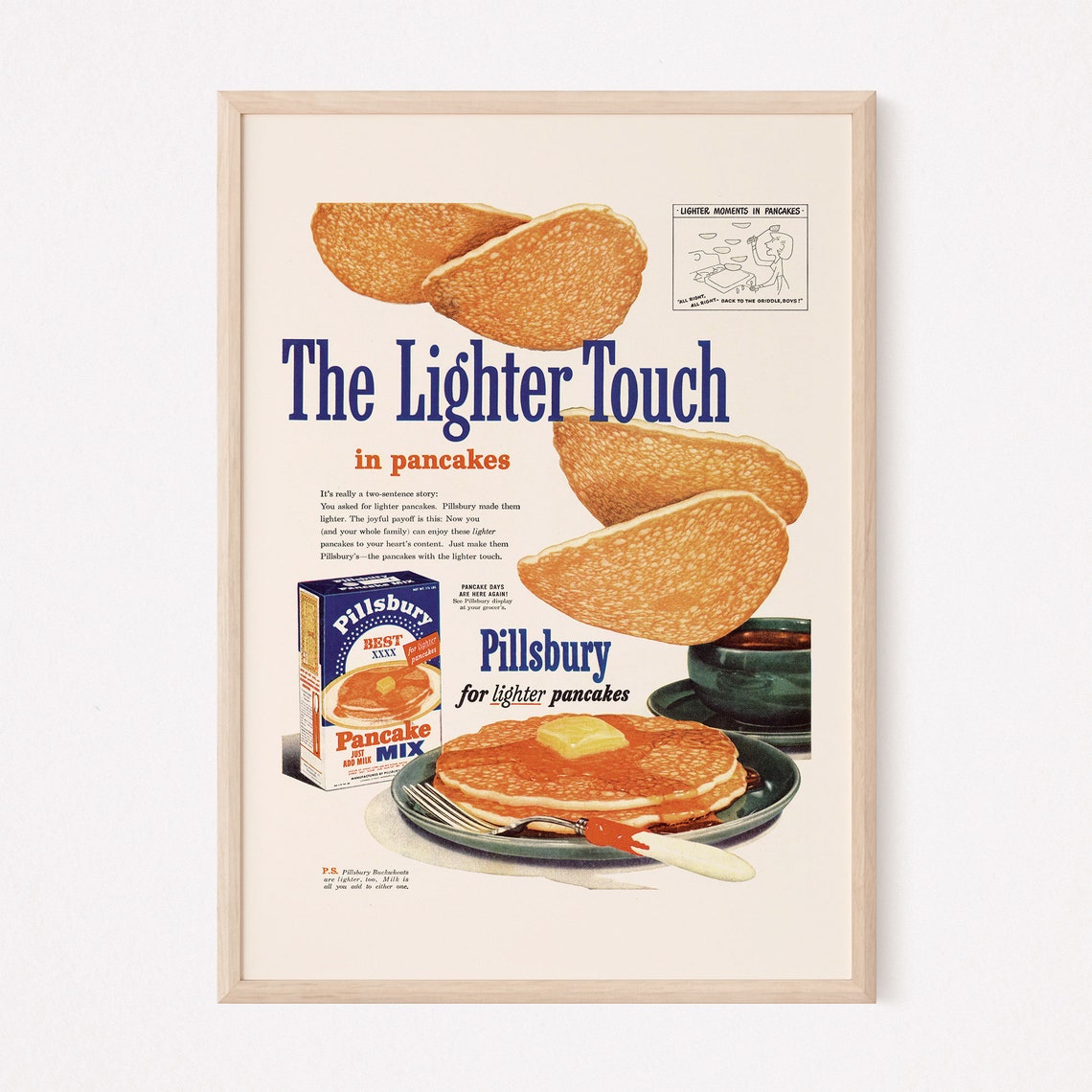 RETRO PANCAKE AD Retro Kitchen Art Mid-century Poster - Etsy