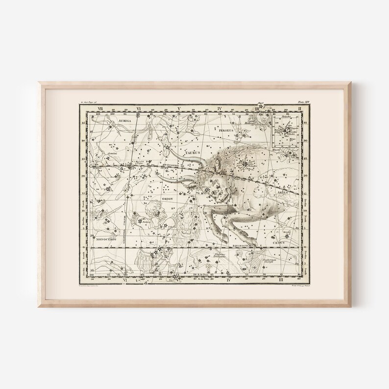 TAURUS STAR MAP Print Zodiac Sign Print Professional - Etsy