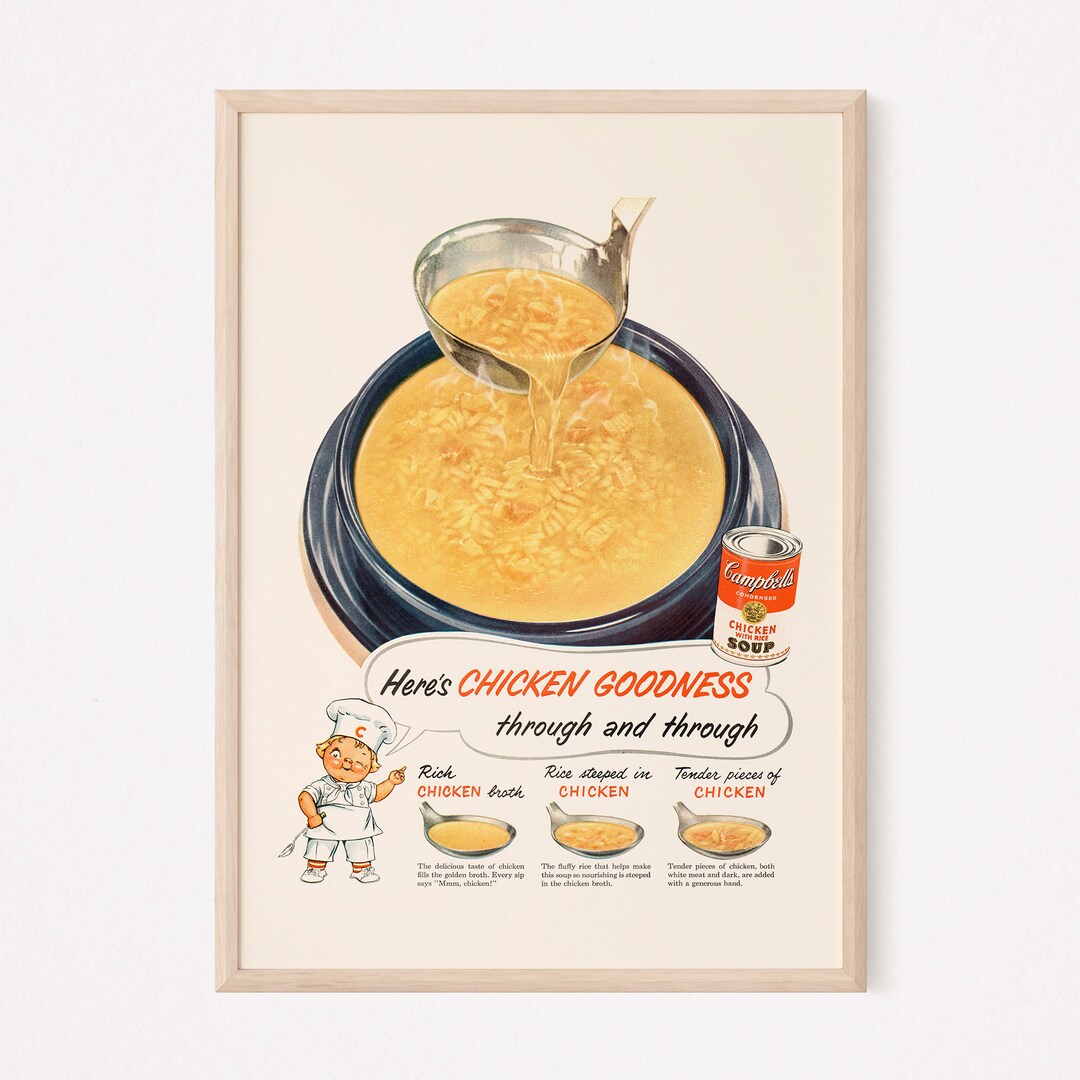 CHICKEN NOODLE SOUP Ad, Retro Mid-century Ad, Vintage Cooking Poster ...