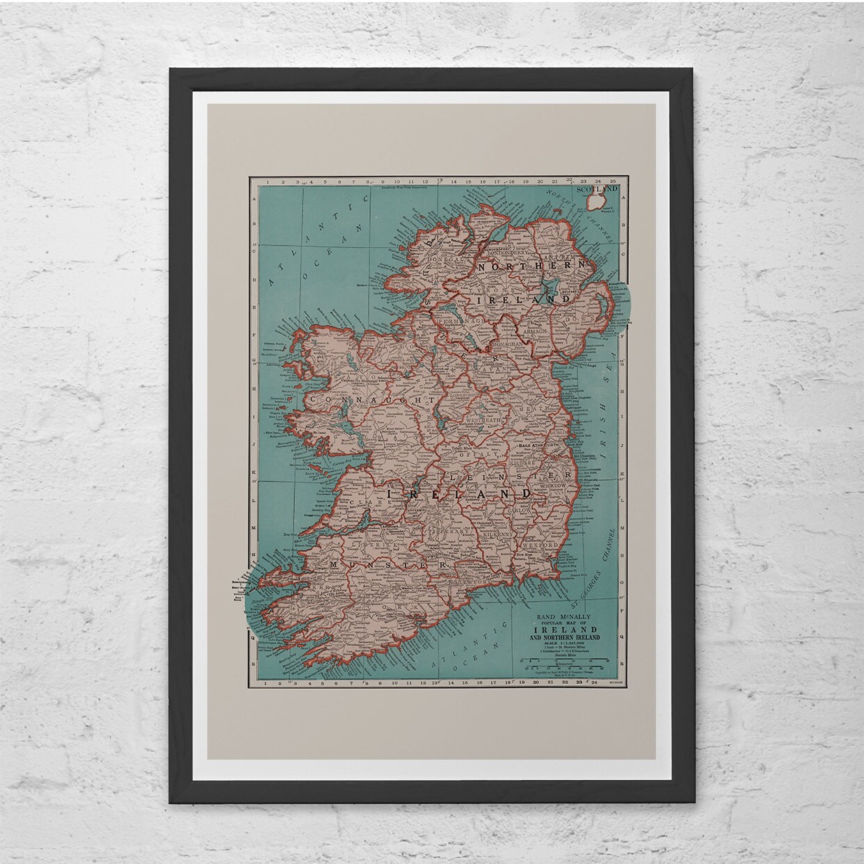 VINTAGE IRELAND MAP Vintage Map of Ireland High Quality | Etsy