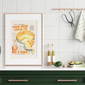 RETRO PIE AD, Vintage Cooking Ad, Mid-century Poster Classic Baking Ad ...