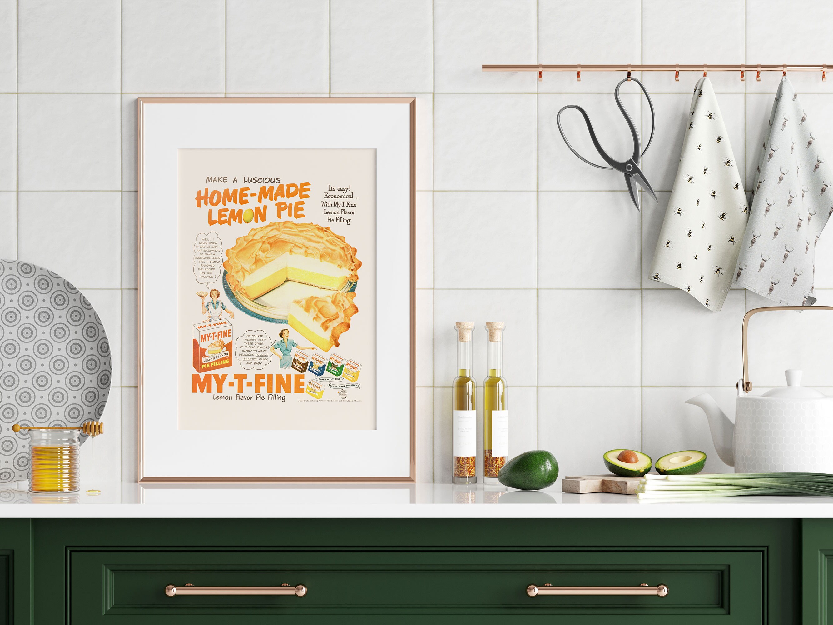 RETRO PIE AD Vintage Cooking Ad Mid-century Poster Classic - Etsy Canada