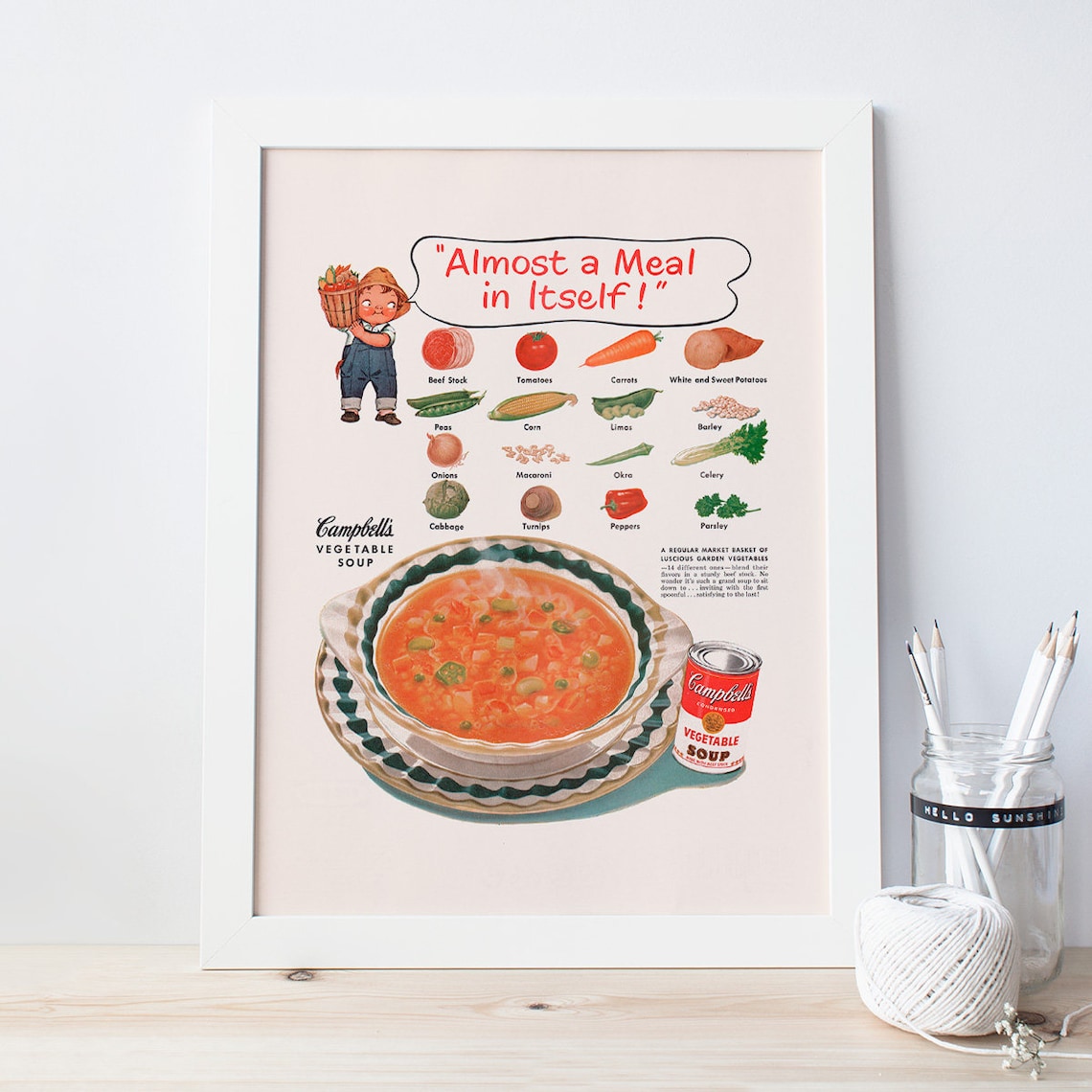 VEGETABLE SOUP AD Vintage Kitchen Poster Warm Soup Poster | Etsy