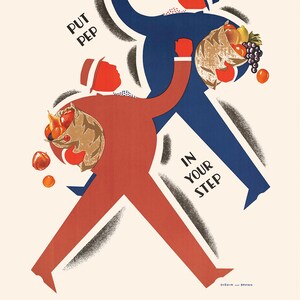 EAT FRUIT POSTER, Fun Poster, Retro Kitchen Decor, Vintage Art Deco ...