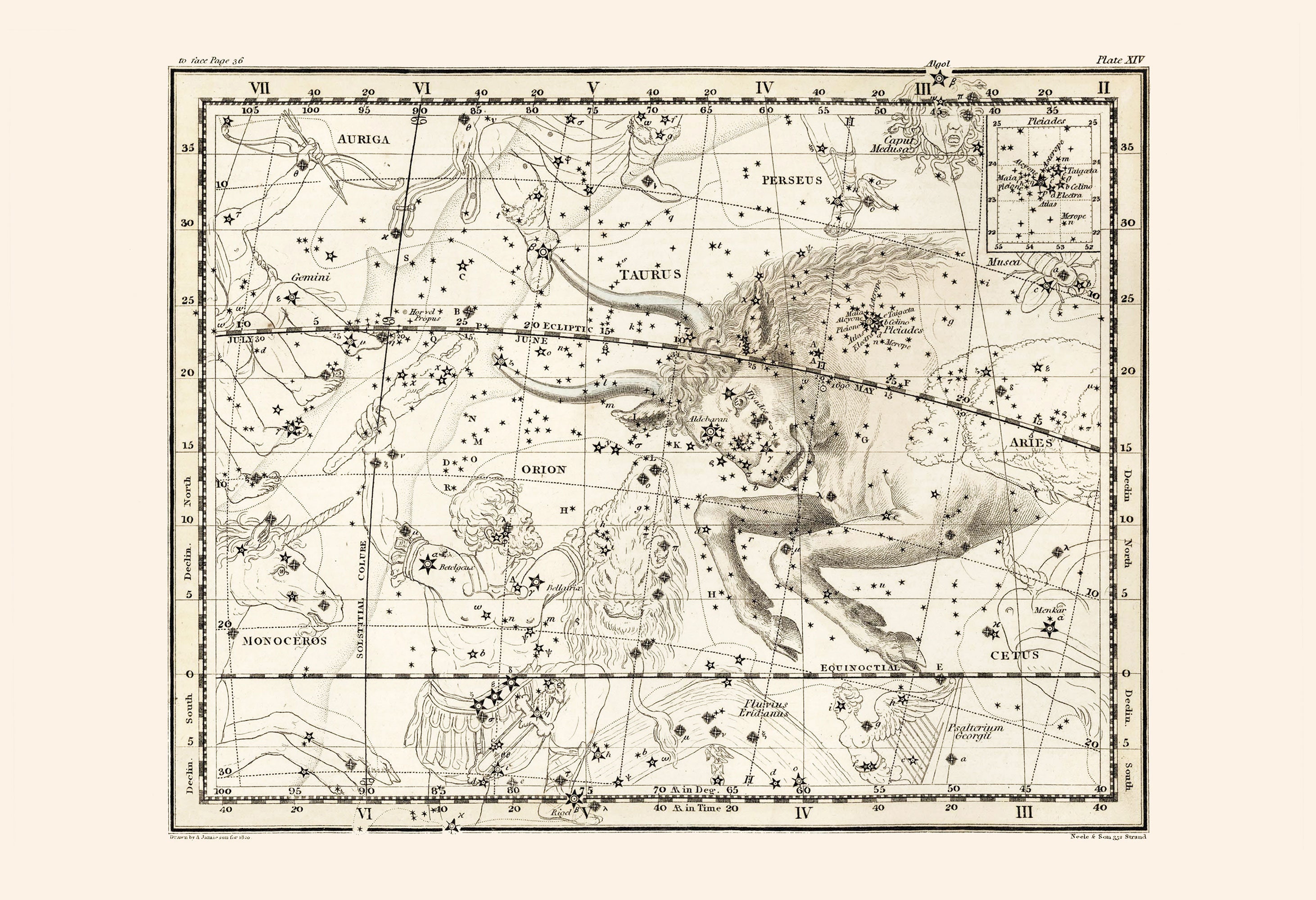 Taurus Constellation Map