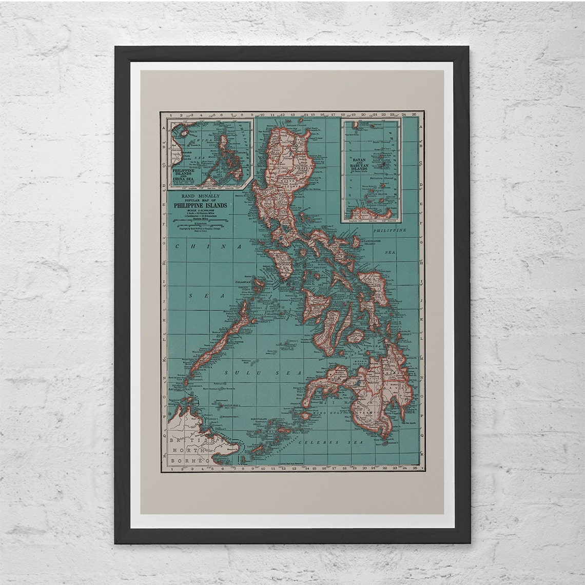 PHILIPPINES MAP PRINT Vintage Map of the Philippines Old - Etsy