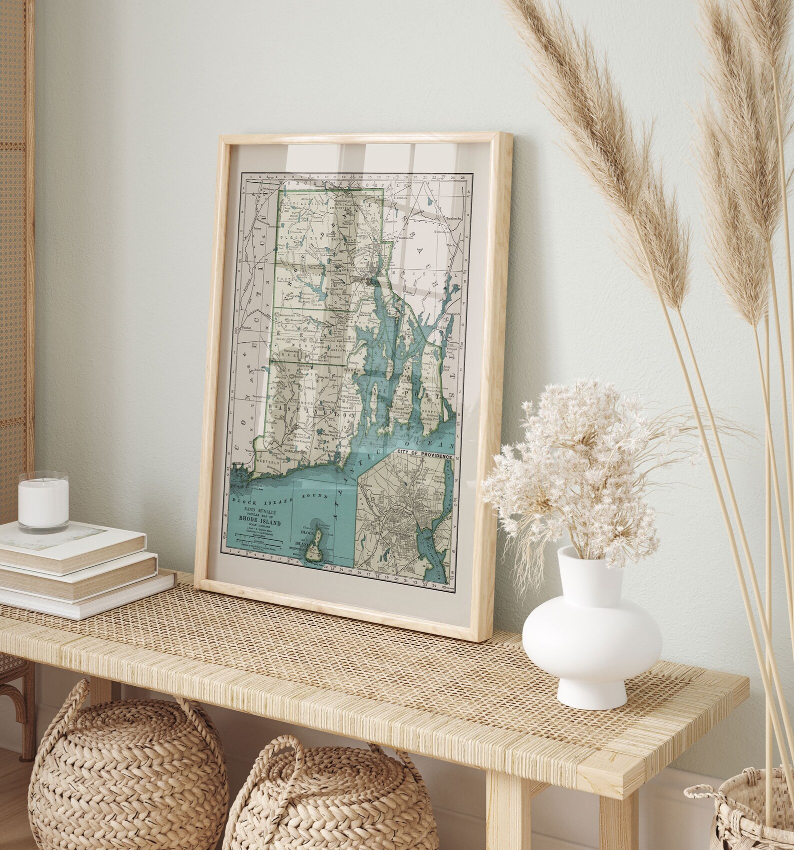 RHODE ISLAND MAP Vintage Map of Rhode Island Antique Map - Etsy