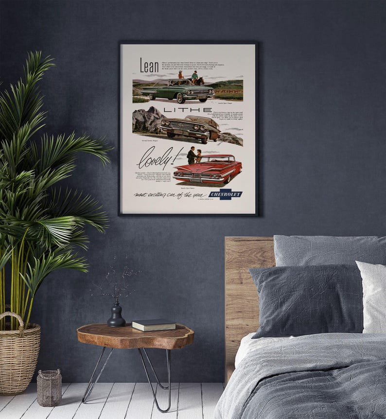 NOSTALGIC CAR POSTER, 1950s Automobile Print, Retro Mid-century ...
